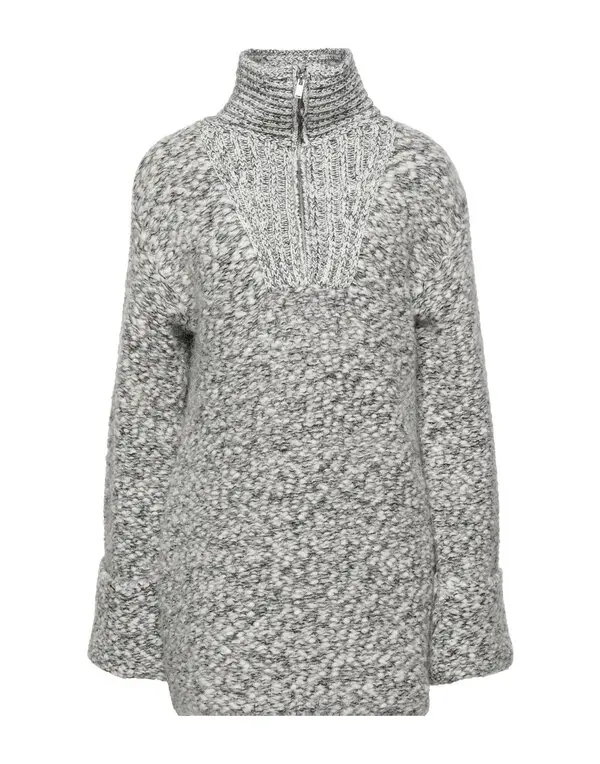 GANNI Turtleneck Two-tone Knit Top