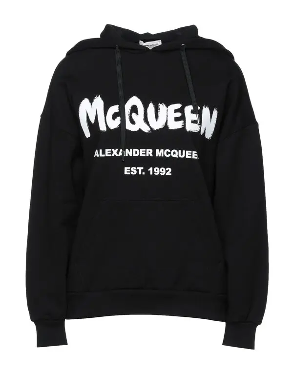 Alexander McQueen Hooded Sweatshirt With Logo - Black