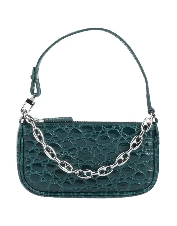 By Far Cow Leather Baguette Bag - Green