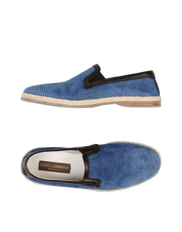 Dolce & Gabbana Espadrilles In Perforated Suede - Blue