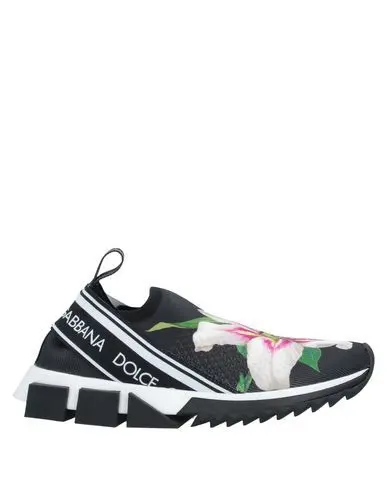 Dolce & Gabbana Floral Print Slip-on Sneakers - Black