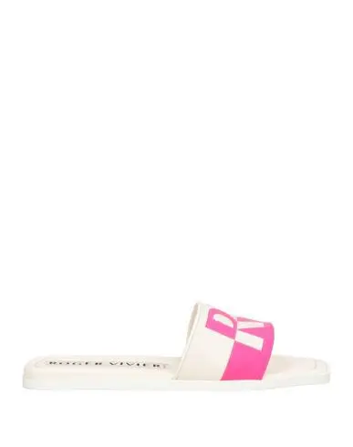 ROGER VIVIER Leather Slide Sandals - Pink