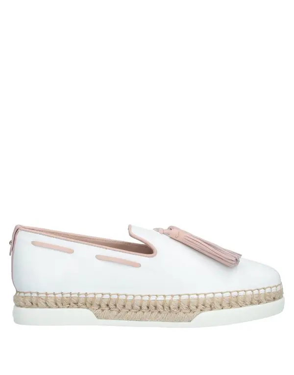 TOD'S Calfskin Espadrilles With Tassels - White
