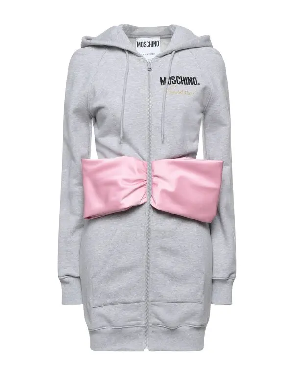Moschino Two-tone Logo Hooded Sweatshirt Dress