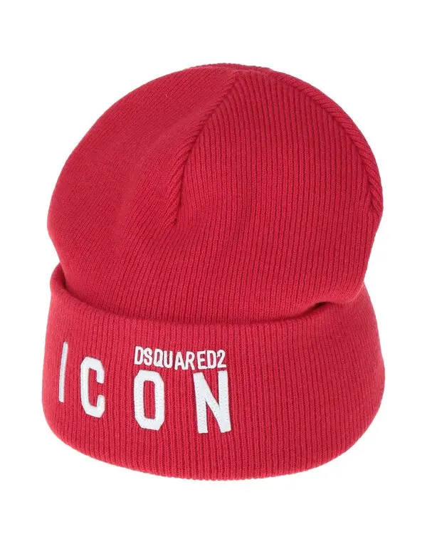 Dsquared2 Wool Beanie With Appliqué Logo - Red
