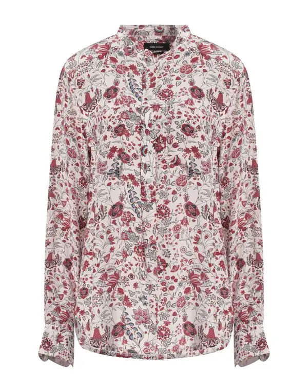 Isabel Marant Floral Print Satin Top - White