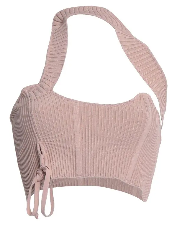 ANDREĀDAMO Knitted Crop Top - Pink