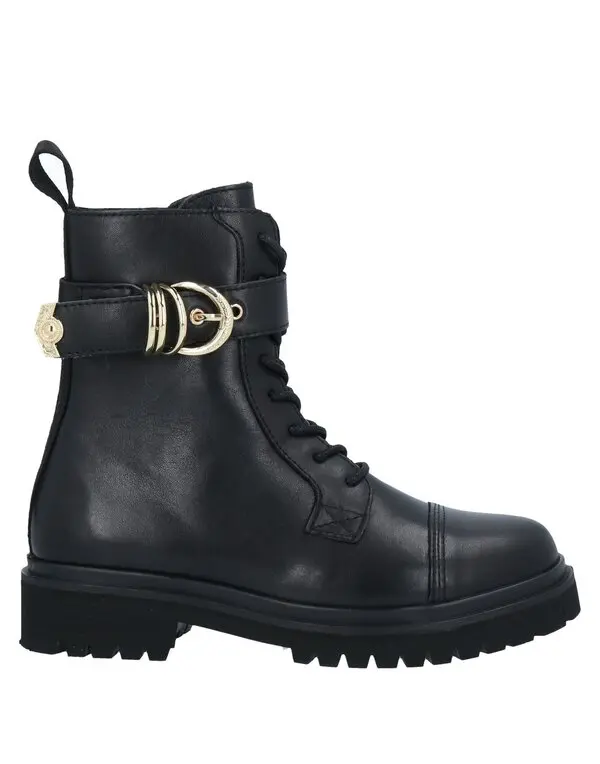 Versace Leather Lace-up Ankle Boots - Black