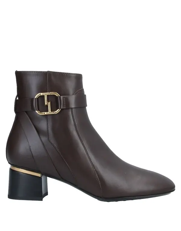 TOD'S Leather Ankle Boots - Dark Brown