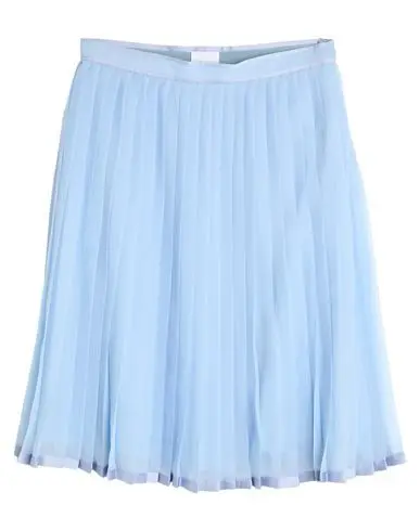 Burberry Crepe Pleated Midi Skirt - Blue