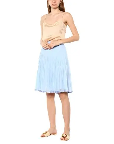 Burberry Crepe Pleated Midi Skirt - Blue