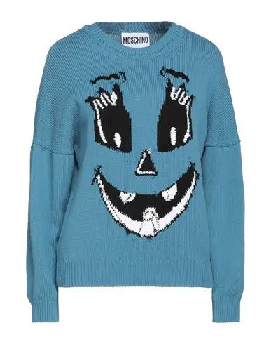 Moschino Sweater In Cotton, Polyamide, And Elastane - Slate Blue