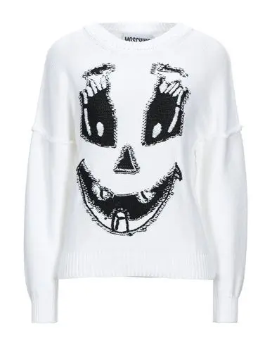 Moschino Sweater In Cotton, Polyamide, And Elastane - White