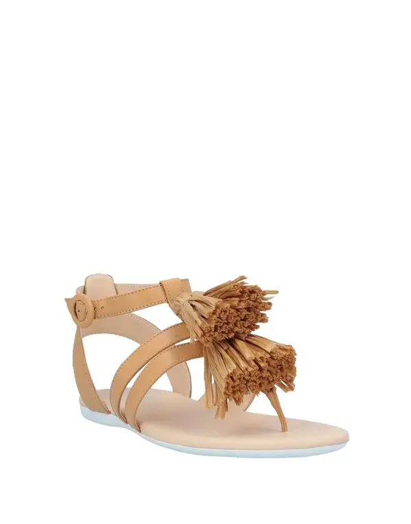 Hogan Thong Sandals With Tassels - Beige