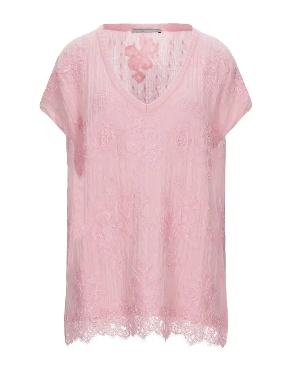Ermanno Scervino Sweater In Cashmere, Polyamide And Viscose - Pink