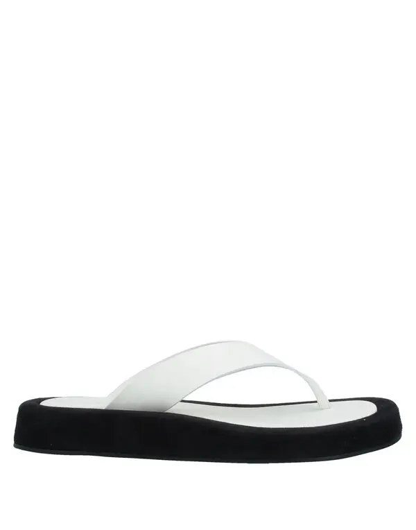 THE ROW Leather Thong Sandals With Wedge Heel