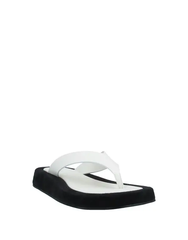 THE ROW Leather Thong Sandals With Wedge Heel