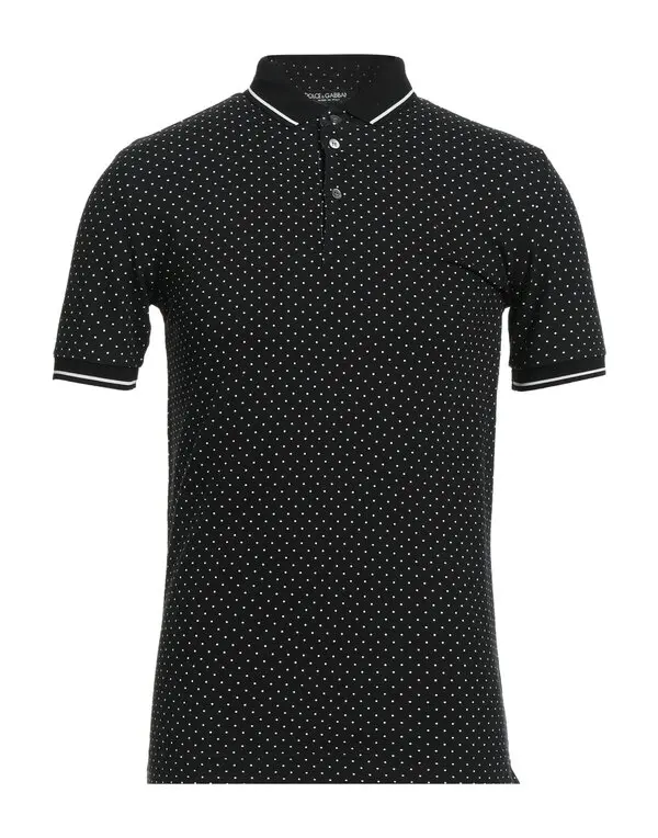 Dolce & Gabbana Polo Shirt Size Cotton, Bovine Leather - Black
