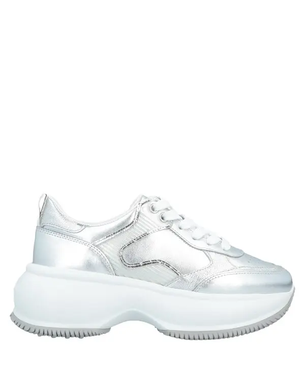 Hogan Soft Leather Sneakers - Silver