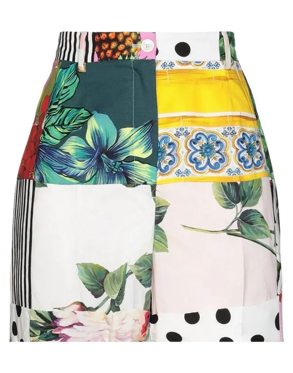 Dolce & Gabbana Multicolor Patchwork High-waisted Shorts