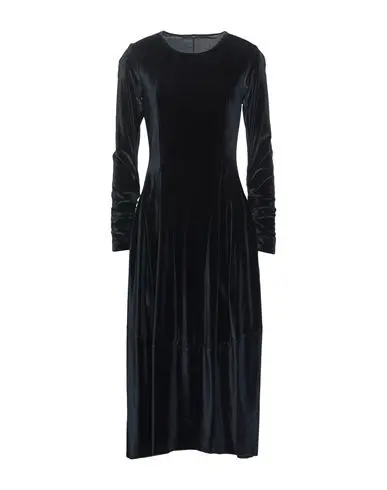 High Midi Flared Velvet Dress