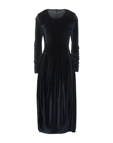 High Midi Flared Velvet Dress