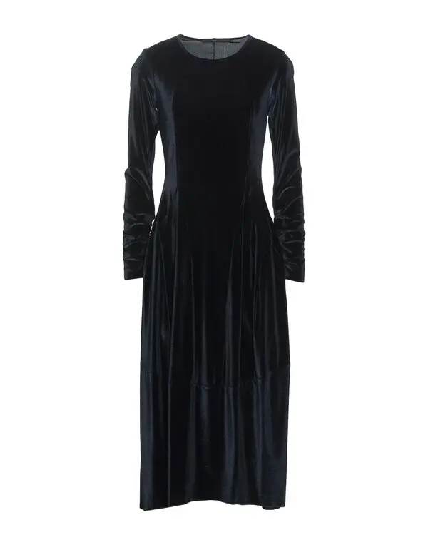 High Midi Flared Velvet Dress