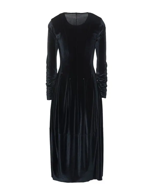 High Midi Flared Velvet Dress