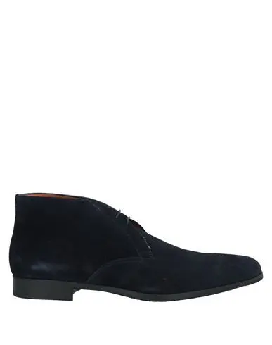 Santoni Ankle Boots In Leather - Blue