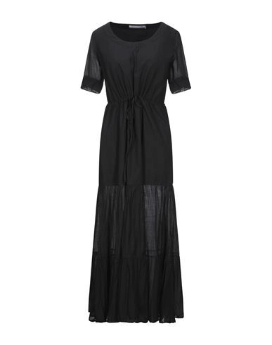 European Culture Maxi Dress Size Cotton, Ramie, Viscose - Black