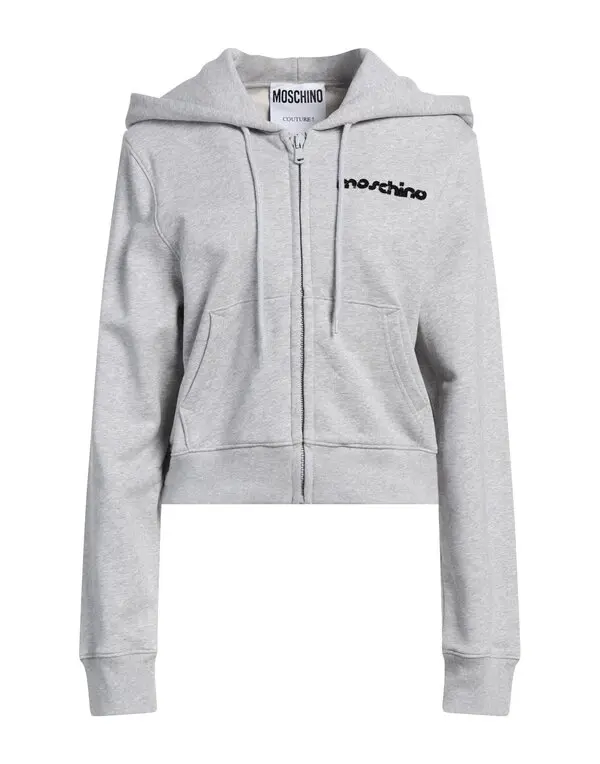 Moschino Light Cotton Zip Up Hoodie - Grey