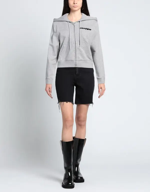 Moschino Light Cotton Zip Up Hoodie - Grey