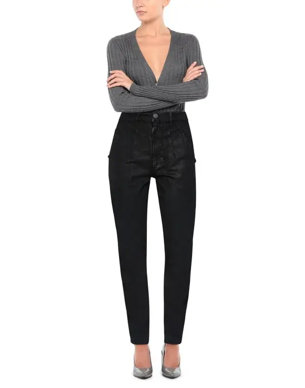 High Jeans In Cotton And Elastane - Black