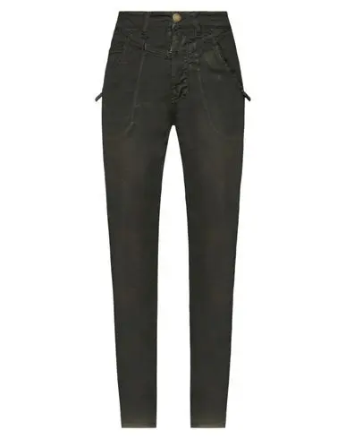 High Jeans In Cotton And Elastane - Green
