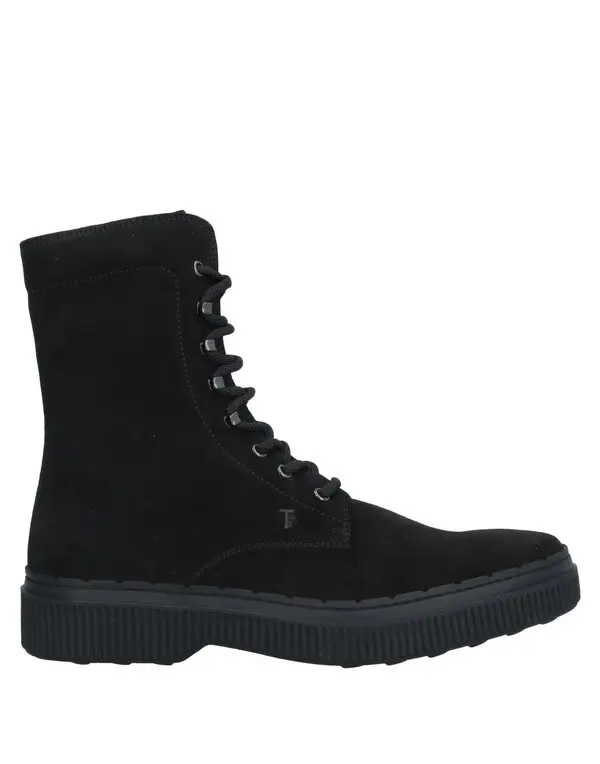 TOD'S Leather Lace-up Ankle Boots - Black
