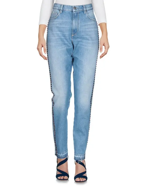GAËLLE PARIS Tapered Jeans With Fringed Hem