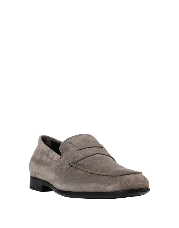 TOD'S Leather Penny Loafers - Grey