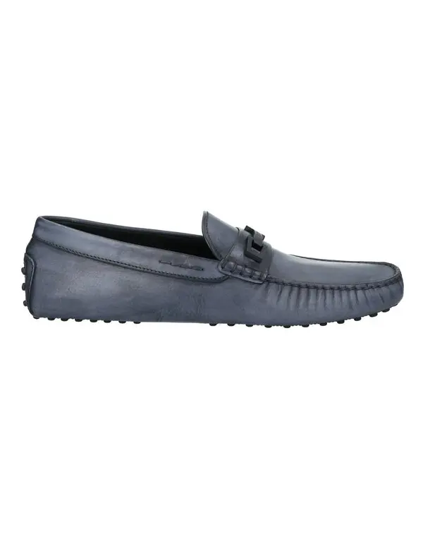 TOD'S Slate Leather Loafers - Blue
