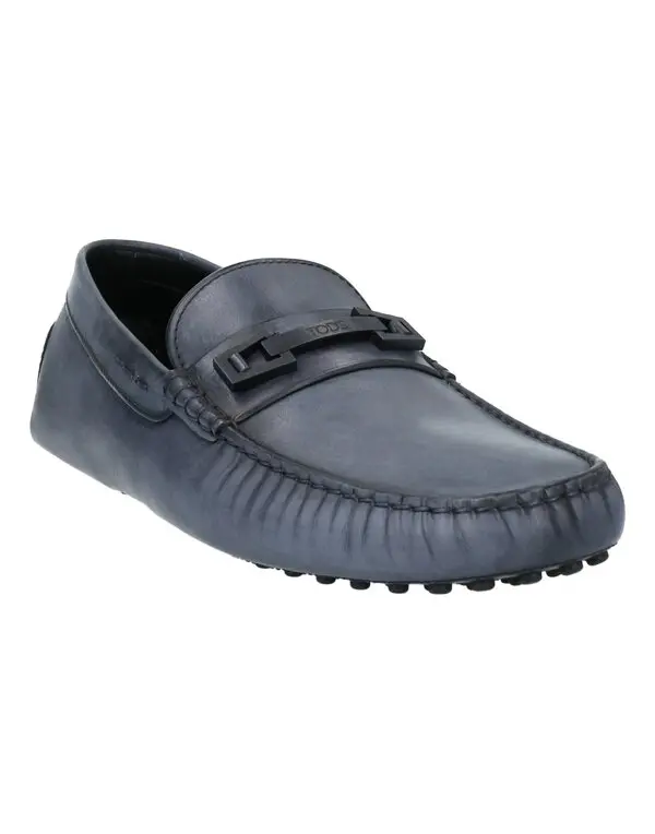 TOD'S Slate Leather Loafers - Blue