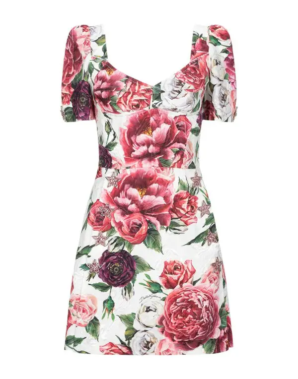 Dolce & Gabbana Floral Jacquard Mini Dress - Garnet