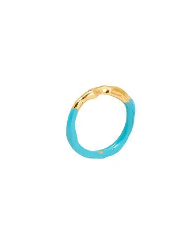 ALIGHIERI X YOOX The Mark Of Friendship Ring Ring Sky Bronze, 999/1000 Gold Plated