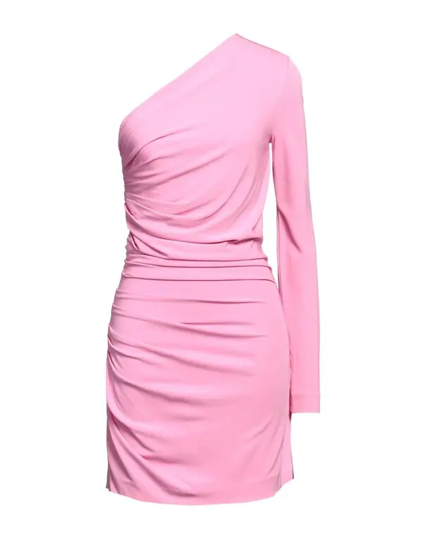 dsquared2 pink dress Dsquared Fuchsia Viscose Long Sleeves Ruched Mini Dress