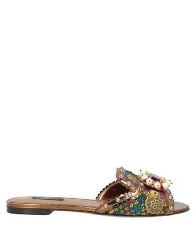 Dolce & Gabbana Deep Teal Jacquard Sandals - Deep Jade