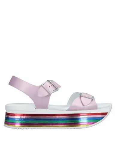 Hogan Leather Flatform Sandals - Pink