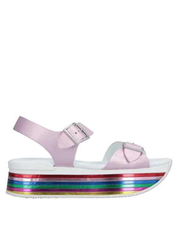 Hogan Leather Flatform Sandals