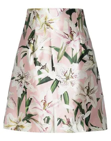 Dolce & Gabbana Mini Skirt In Floral-print Shantung - Blush
