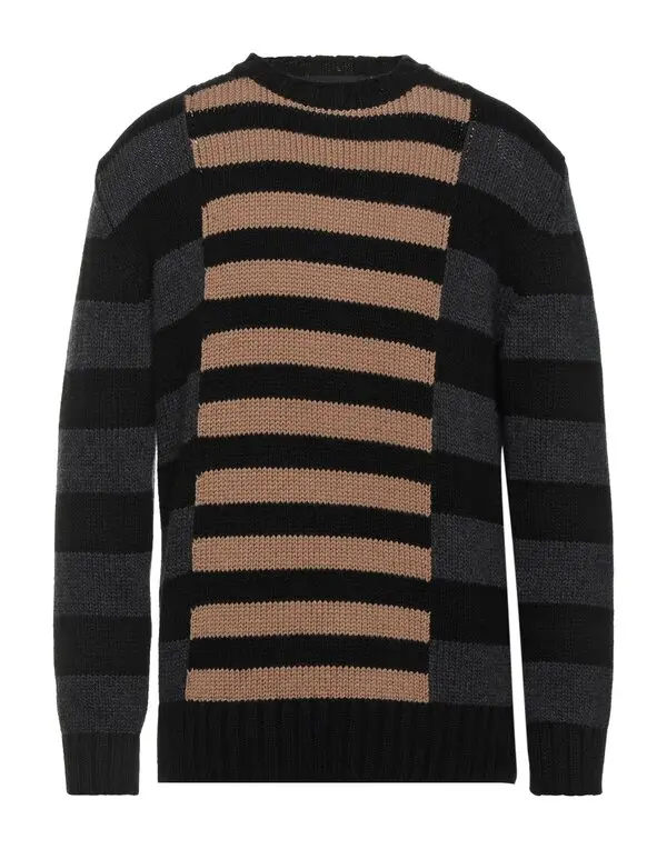 LES HOMMES Striped Knit Sweater - Beige