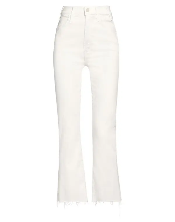 MOTHER Jeans With Fringed Hem - Off White