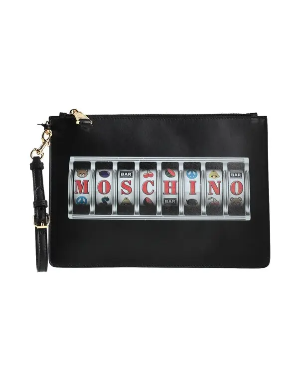 Moschino Leather Clutch With Top Handle