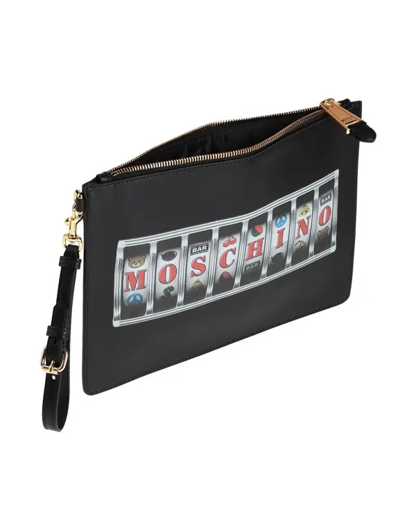 Moschino Leather Clutch With Top Handle